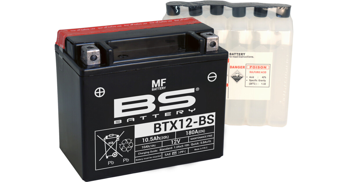 BS Battery BTX12-BS MF (cp) Maintenance Free - 140-300603